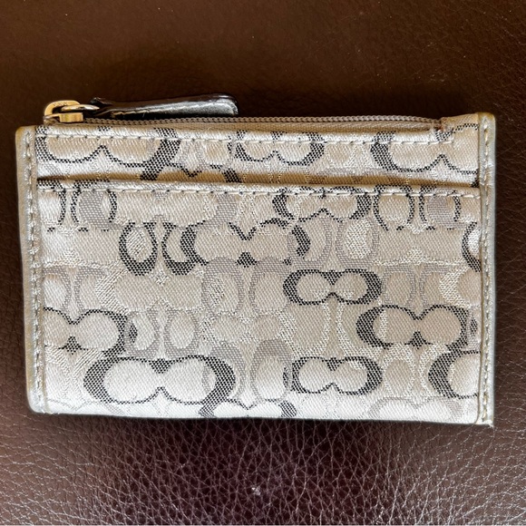 Coach | Bags | Coach Silver Mini Signature C Logo Change Wallet With ...